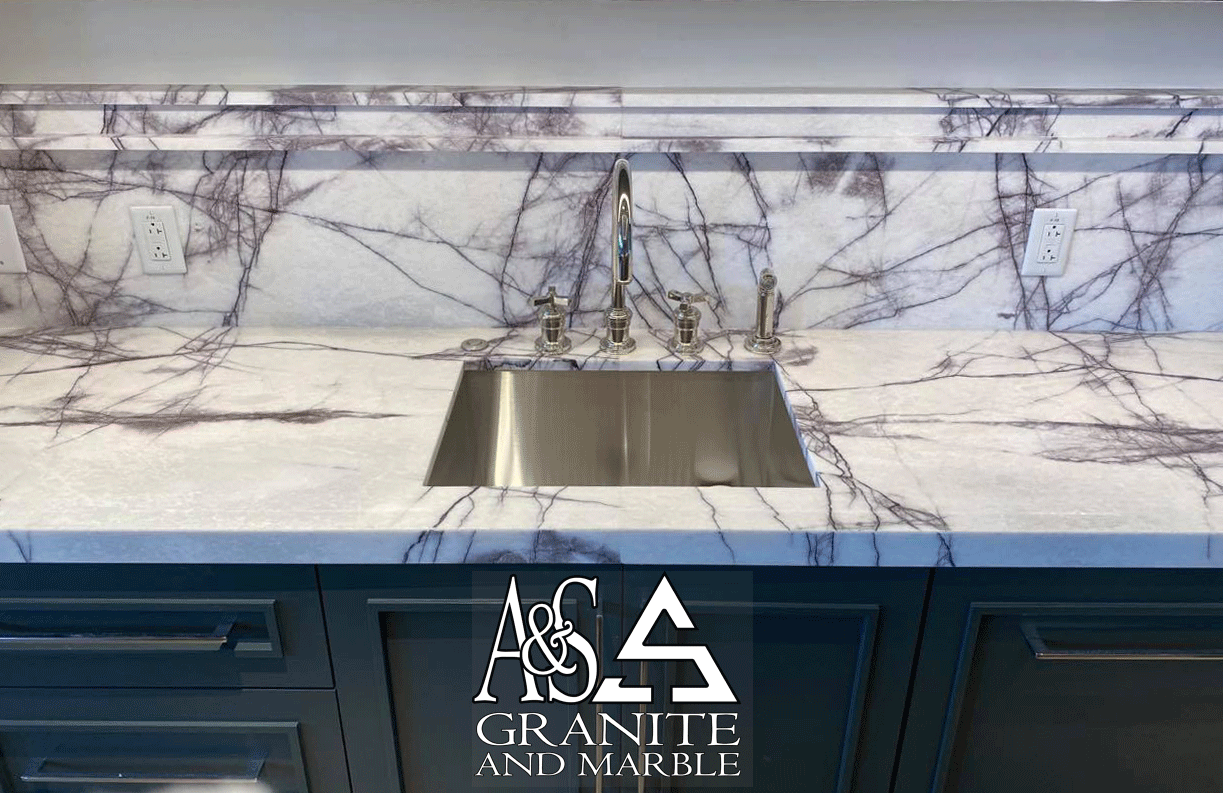 White Quartzite - Lilac Supreme - Ultra Custom Countertops